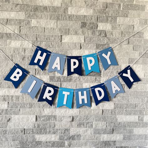 Happy Birthday Banner Blue Birthday Banner Blue Custom Banner Blue