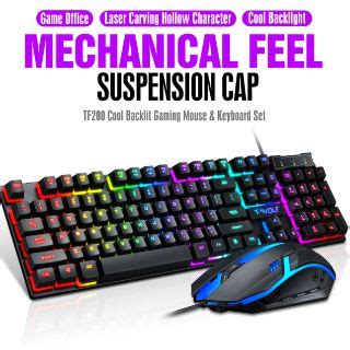 T WOLF GAMING KEYBOARD TF200 T20 TF230 RGB LED GAMING KEYBOARD MOUSE G21B G21 GTX300 K511 K613