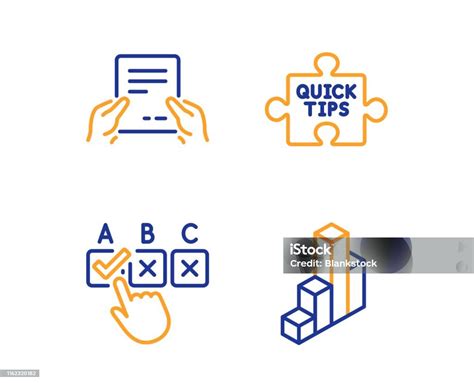 빠른 팁 파일 받기 및 수정 확인란 아이콘 세트 3d 차트 기호입니다 자습서 문서 보류 답변 벡터 고객에 대한 스톡 벡터 아트 및 기타 이미지 Istock