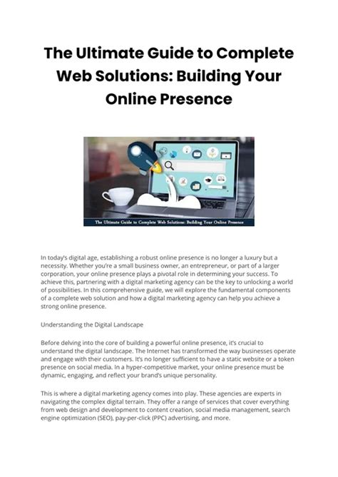 Ppt The Ultimate Guide To Complete Web Solutions Building Your Online