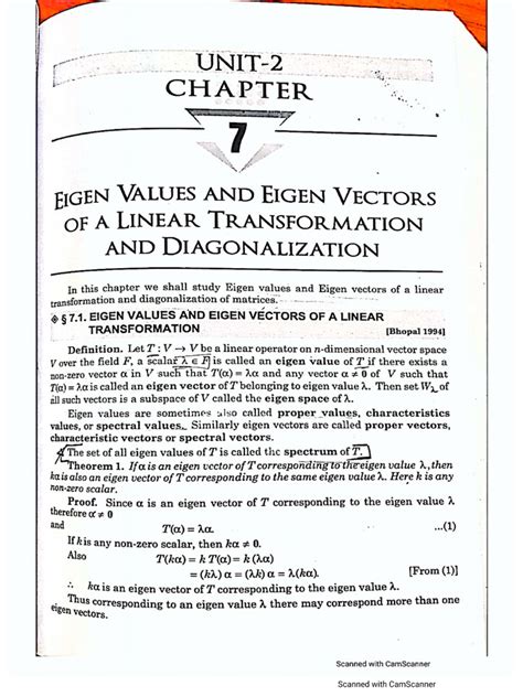 Eigen Values And Eigen Vectors Of A Linear Transformation And Diagonalization 5 Pdf