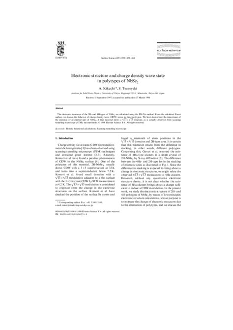 Pdf Electronic Structure And Charge Density Wave State In Polytypes Of Nbse2