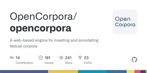 Github Opencorpora Opencorpora A Web Based Engine For Creating And Annotating Textual Corpora