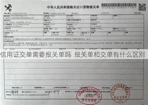 信用证交单需要报关单吗 报关单和交单有什么区别聪聪商贸信息网