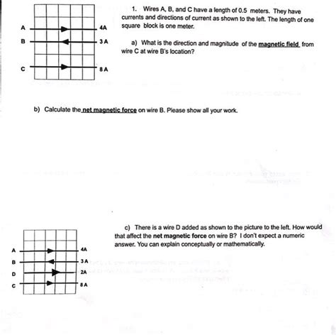 solved 1 wires a b and c have a length of 0 5 meters they have