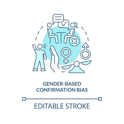 Gender Based Confirmation Bias Turquoise Concept Icon Stock Vector Illustration Of Graphic