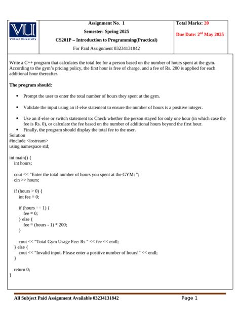 Cs201p Assignment 1 2025 Correct Solution 2025 1 Pdf