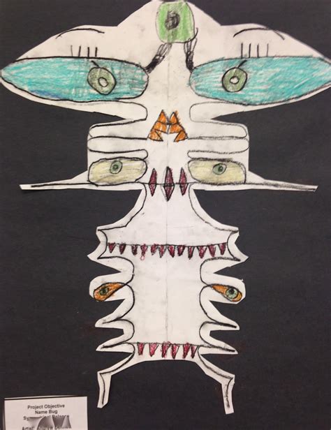 Art Room Blog Rd Grade Symmetrical Name Bugs