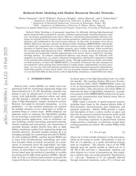 Pdf Reduced Order Modeling With Shallow Recurrent Decoder Networks