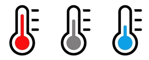Premium Vector Temperature Icon Set Thermometer Showing The