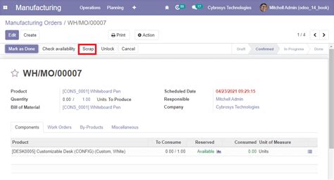 Scrap Order Management Odoo 14 Community Edition Book