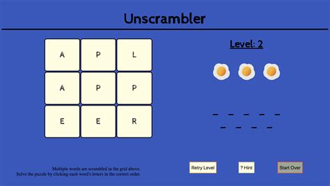 Github Orazmyradovword Scramble A Static Word Scramble Game