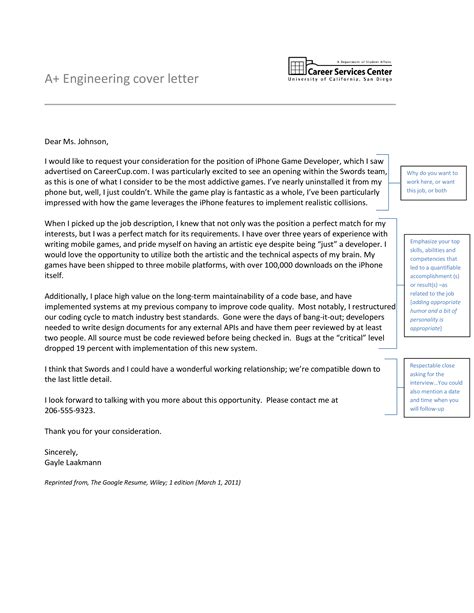 Kostenloses Sample Engineering Resume Cover Letter