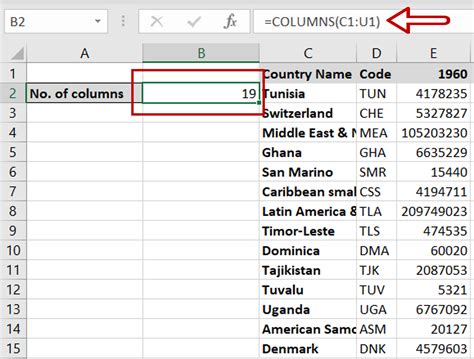 how to count columns in excel spreadcheaters