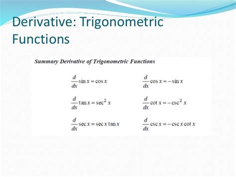Continuation Chain Rule And Derivative Of Trigo Functions