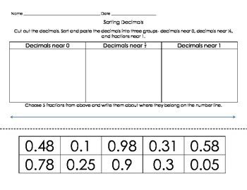 Sorting Decimals And Decimal Models By Ms Horton TpT