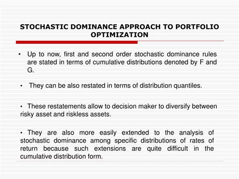PPT STOCHASTIC DOMINANCE APPROACH TO PORTFOLIO OPTIMIZATION PowerPoint Presentation ID