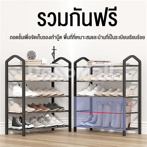 ชั้นวางรองเท้า 3สีให้เลือก ชั้นวางรองเท้าสแตนเลส โครงสร้างแข็งแรง ประกอบง่าย มี 3 4 5ชั้น ถอด