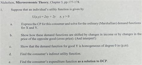 Solved Nicholson Microeconomic Theory Chapter 5