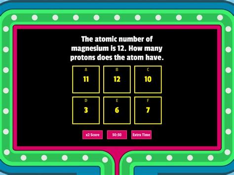 Atomic Structure And The Periodic Table Gameshow Quiz