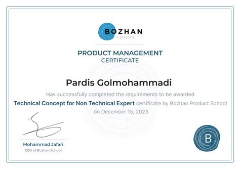 Completed Technical Concepts For Non Technical Experts Course Pardis