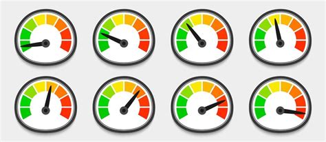 Premium Vector Set Of Gauge Measuring Indicator Icons Speedometer Measure Indicator Gauge