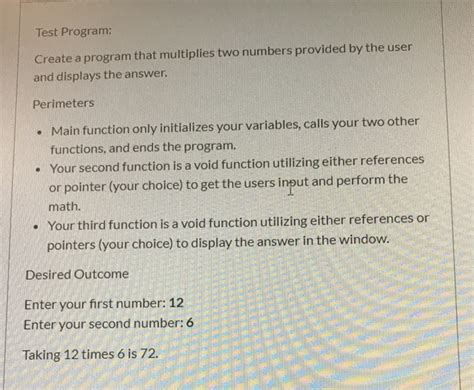 Solved Test Program Create A Program That Multiplies Two