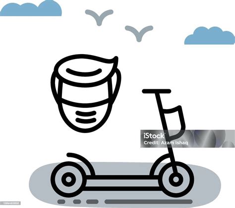 헬멧 콘셉트 킥바이크 레이서 벡터 아이콘 디자인 그린 트랜스포트 심볼 에코 모터 스쿠터 사인 푸시 스쿠터 길거리 차량 스톡 일러스트를 착용한 전기 스쿠터 라이더 교통수단에
