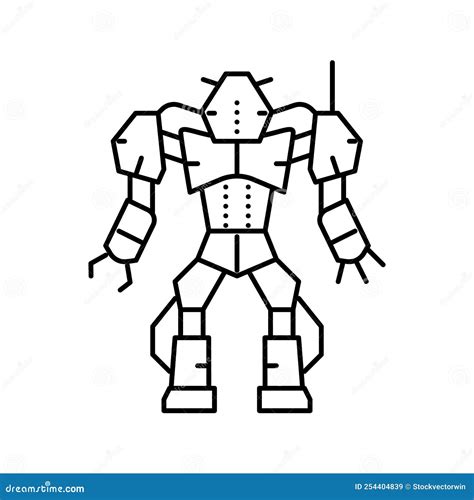 机器人怪物线图标矢量图插图 向量例证 插画 包括有 字符 生物 突变体 万圣节 浮动 火焰 254404839