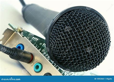 Microphone And Computer Sound Card Stock Photo Image Of Karaoke Acoustic 1092460