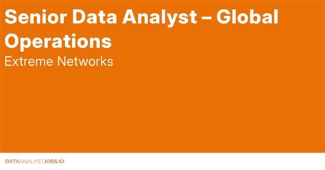 Data Analyst Jobs On Linkedin Senior Data Analyst Global Operations