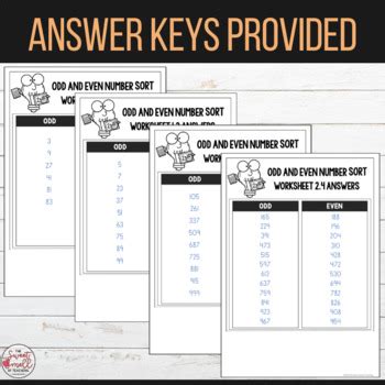 Odd And Even Number Sorting Differentiated Worksheets TpT