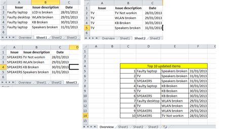 List Display Last Updated Row In Overview Page Excel Stack Overflow
