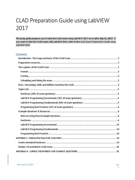 clad exam preparation guide using labview 2017 1 data acquisition test assessment