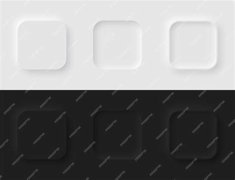 Premium Vector 3d Neumorphic Shapes Square And Circle Modern Buttons Vector Template