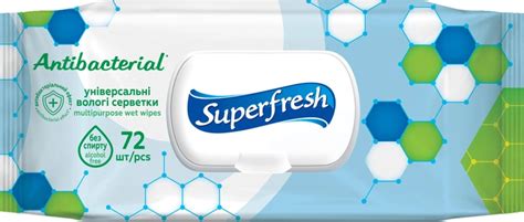 Rozetka Упаковка вологих серветок Superfresh Antibacterial з клапаном 2 пачки по 72 шт