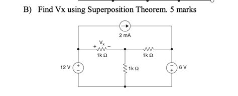 Solved B Find Vx Using Superposition Theorem 5 Marks