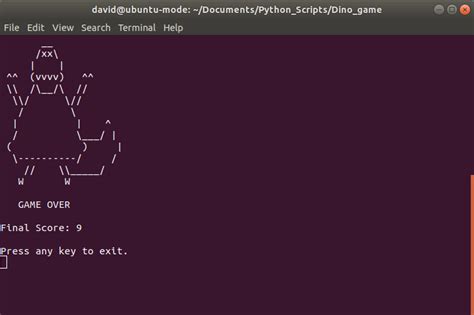 GitHub Foster999 Dino Game ASCII Art Mimic Of The Google Chrome Dinosaur Game