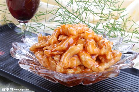 糖醋鸡柳摄影图 传统美食 餐饮美食 摄影图库 昵图网