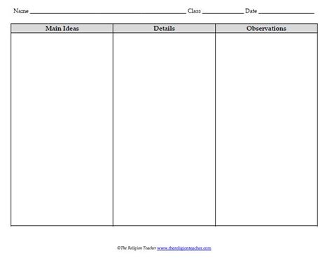 Three Column Notes