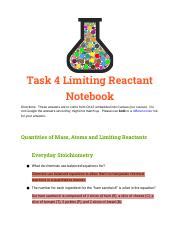REVISED Copy Of Task Limiting Reactants Docx Task Limiting Reactant Notebook Directions