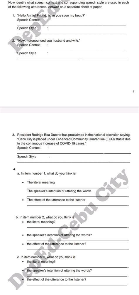Now Identify What Speech Context And StudyX