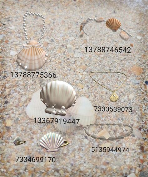 🐚seashell Aesthetic Roblox Accessories Codes🐚 Roblox Bloxburg Decal Codes Roblox Codes