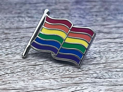 Rainbow Pride Flag Enamel Pin Lgbtq Ally Lapel Badge Etsy
