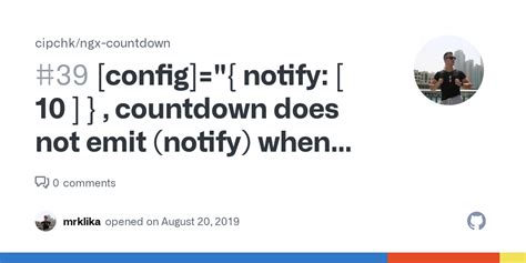 Config Notify 10 Countdown Does Not Emit Notify When
