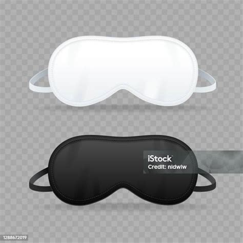 현실적인 상세한 3d 빈 흰색과 검은 수면 마스크 템플릿 모형 벡터 잠자기에 대한 스톡 벡터 아트 및 기타 이미지 잠자기 3차원 형태 개념 Istock