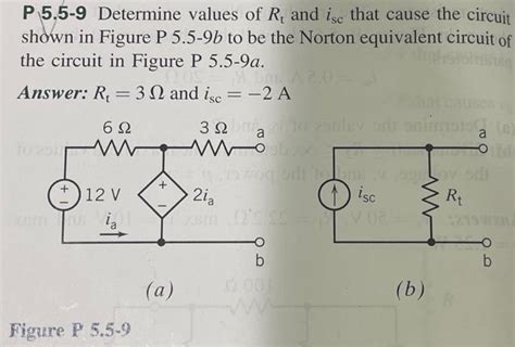 P 55 9 Determine Values Of Rt And Isc That Cause The