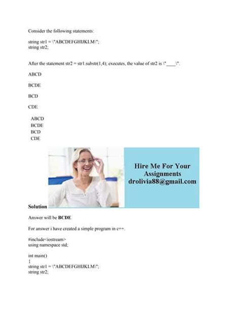 Consider The Following Statements String Str1 Abcdefghijklm Stdocx