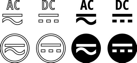 Alternating Current And Direct Current Sign Ac Dc Symbol Set 32319490 Vector Art At Vecteezy