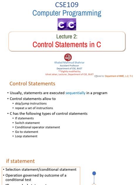 Cse 109 Control Statements Pdf Prime Number Control Flow